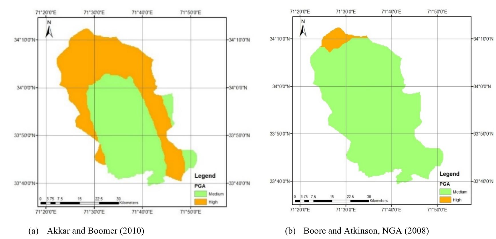 7 seismic hazard maps for shallow crustal earthquake using