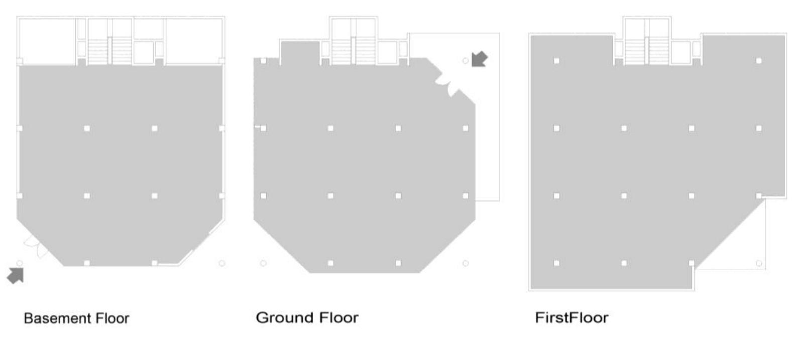 Plan of the multi story square planned building