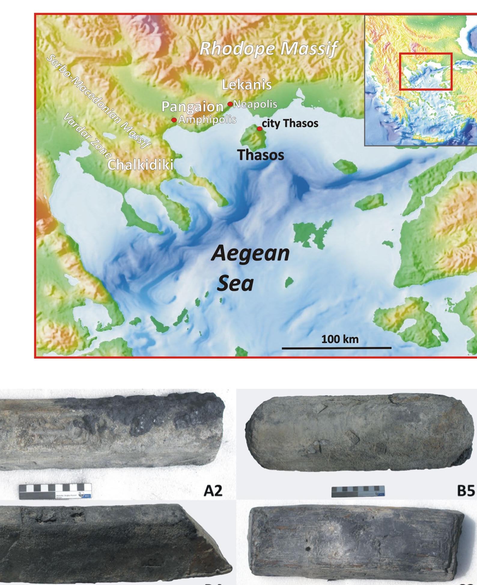 Pictures of the ingot-types a2, b4, b5, and c3 from the