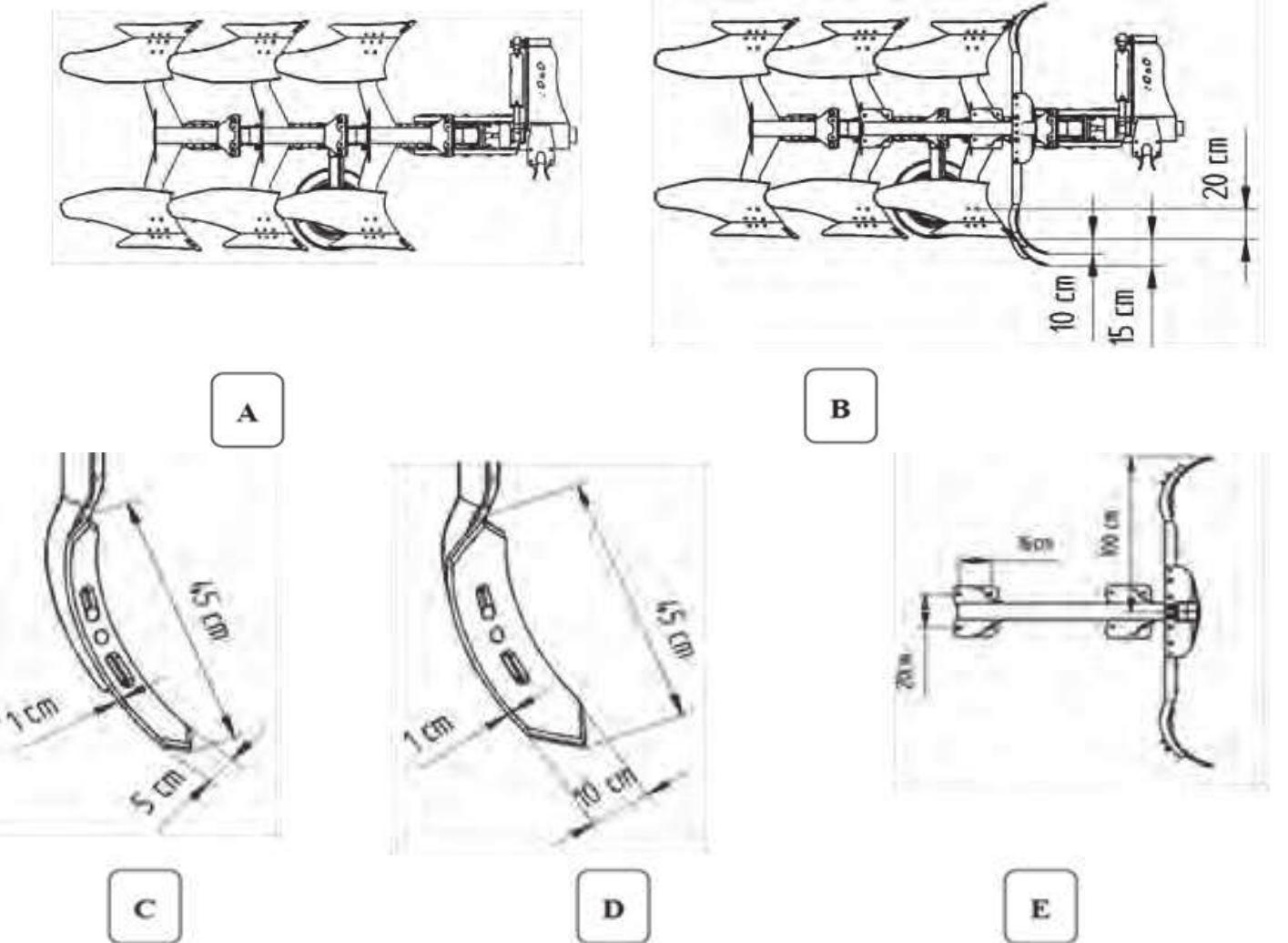 Schematic drawing of the reversible mouldboard plough and