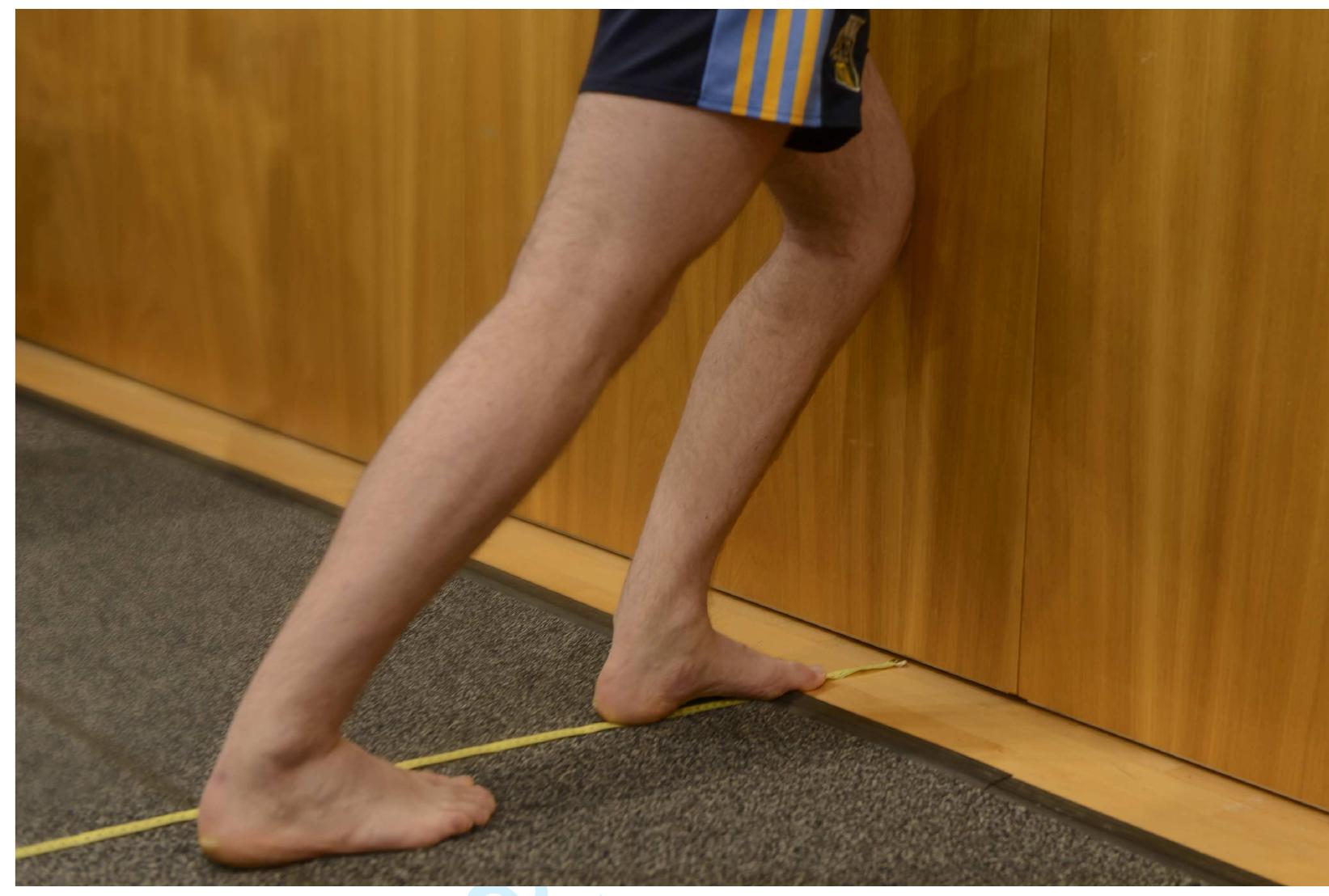 Medial view of the weight-bearing lunge test.