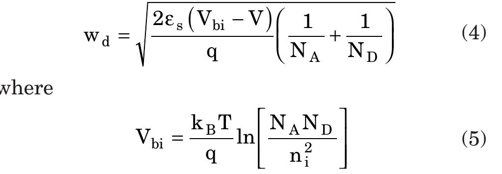 In eqs. 4 and 5, ¢€, is the semiconductor dielectric