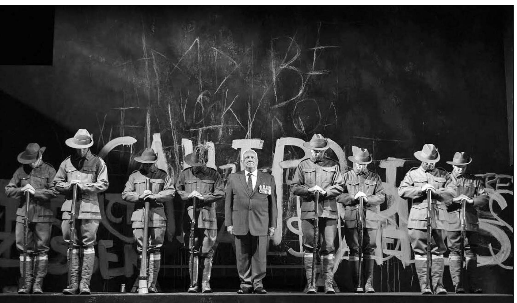 Lester bostock with the 2014 cast of black diggers. photo: