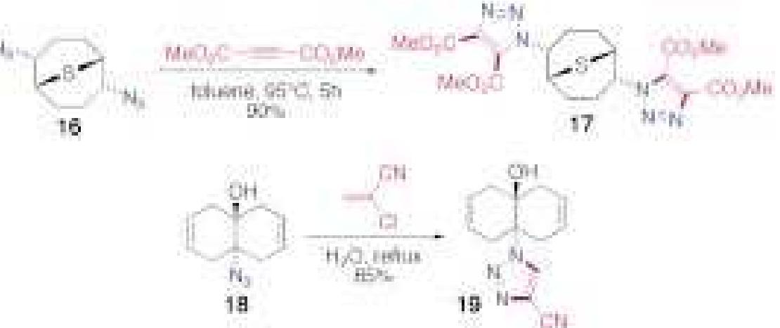Examples of azide cycloaddition reactions. two typical