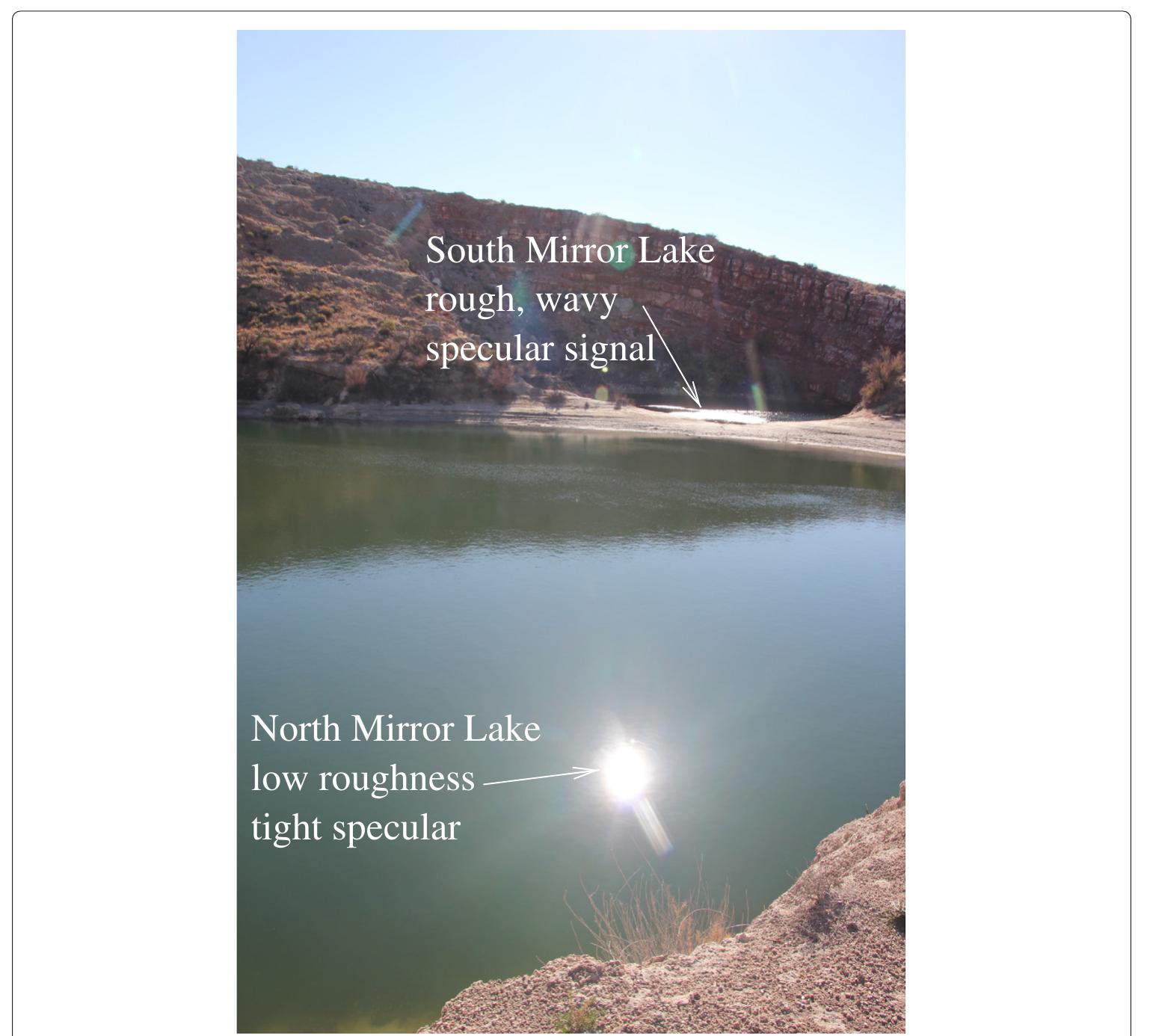 Bottomless lakes. photo of specular reflections off water at