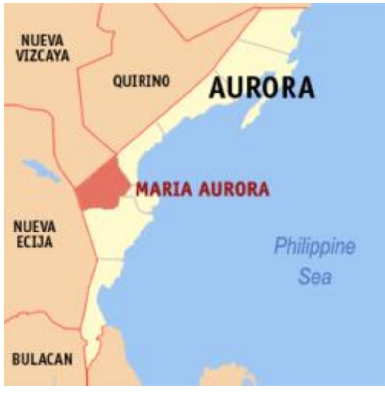 Map of maria aurora, aurora