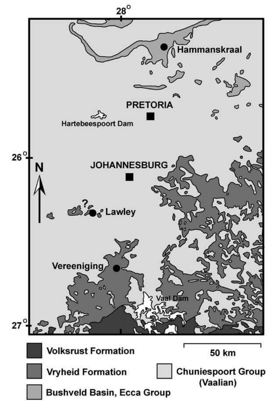 Map of the johannesburg/pretoria area, showing the location