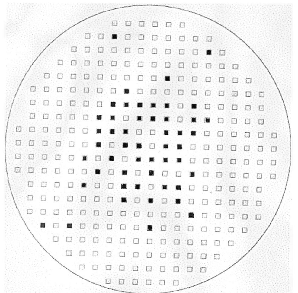 Typical goi failure map for a wafer grown in the