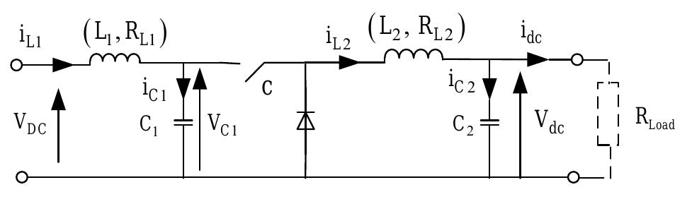 Structure of the buck converter the schematic of the buck