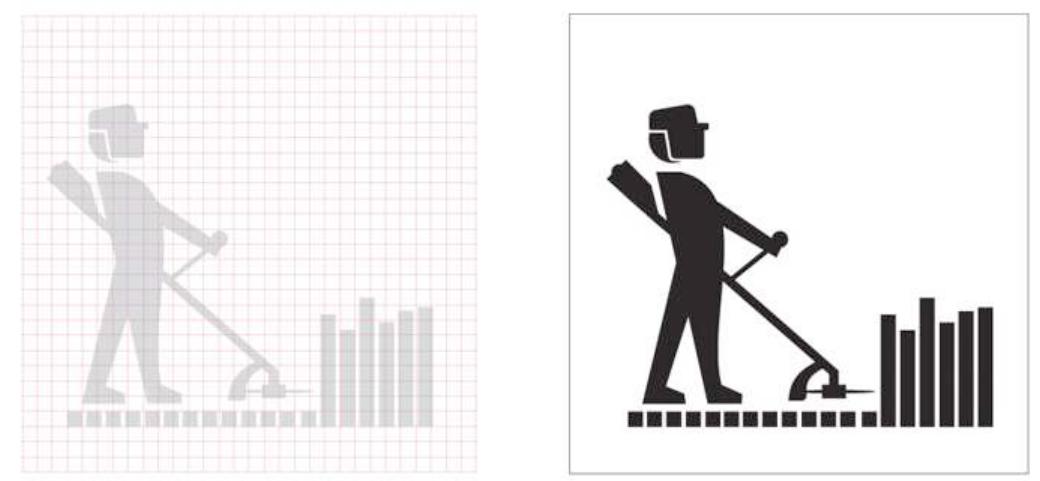 structural grid (left) and respective pictogram (right)