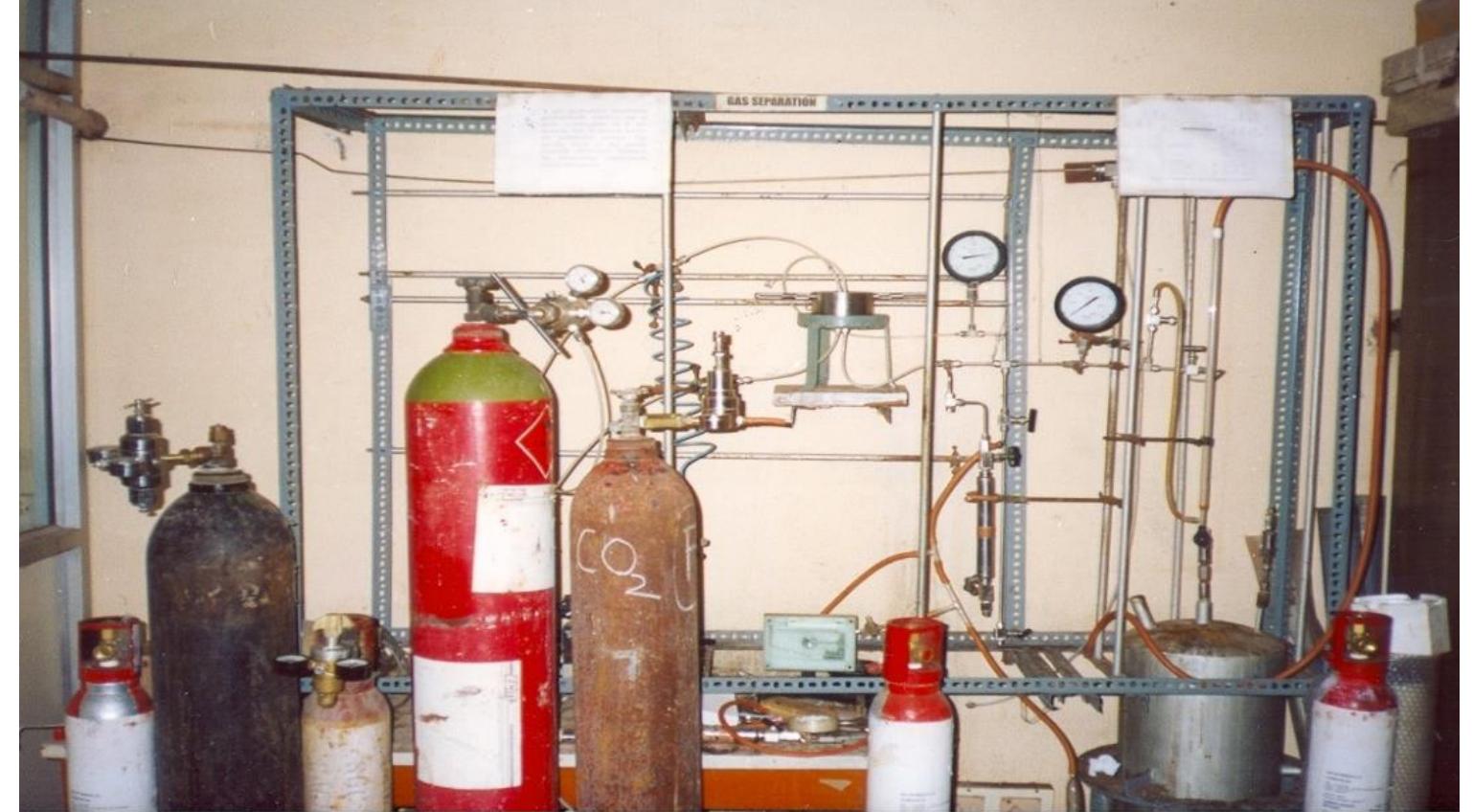 Pictorial representation of a laboratory gas separation