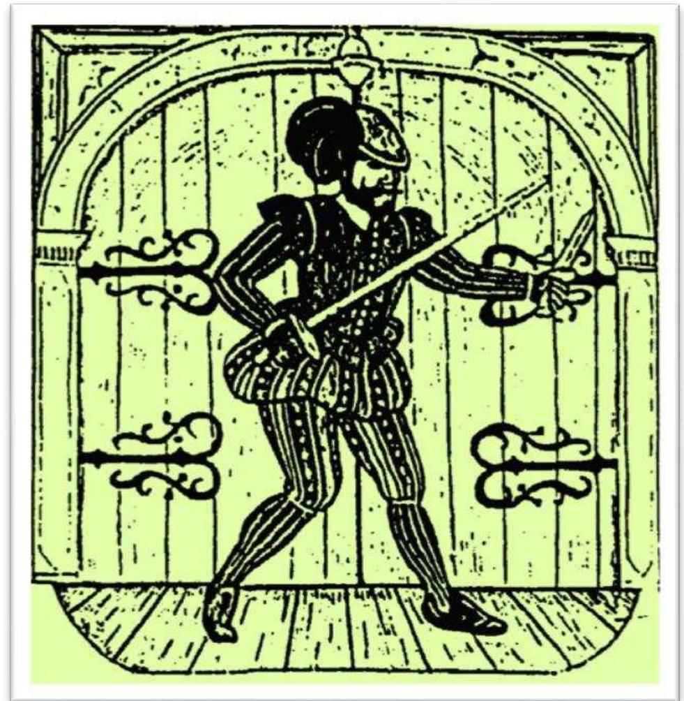 The elizabethan technique of fencing not be shown, the words