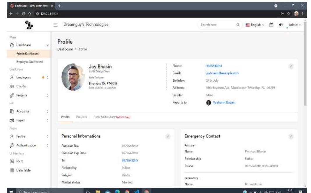 - employee dashboard above fig. 4 shows admin dashboard