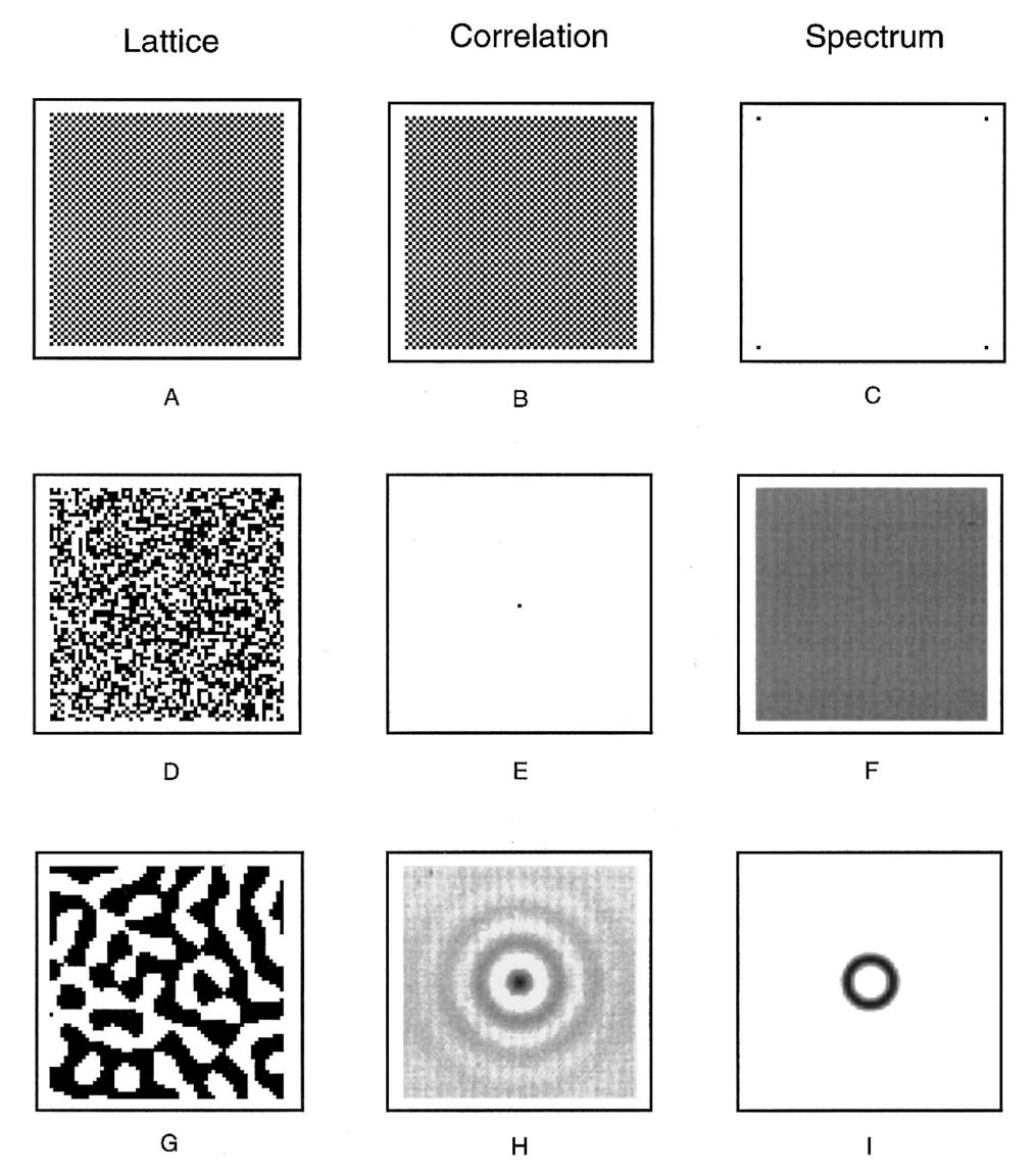 Examples of lattice spectra types, their correlation func-