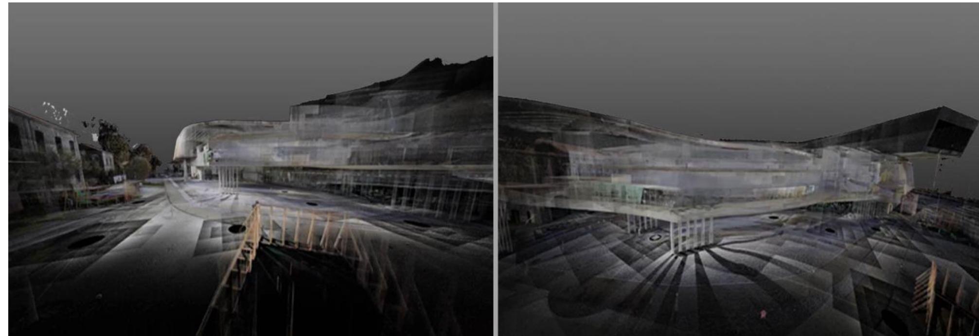 Point clouds obtained from the 3d laser scanning survey
