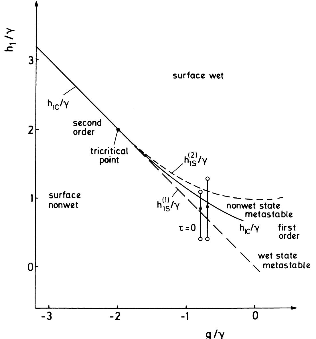 Surface phase diagram of a nearest neighbor lattice gas