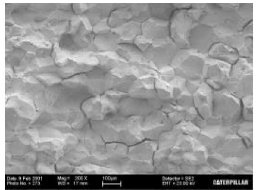 Typical fracture morphology at ambient temperature for