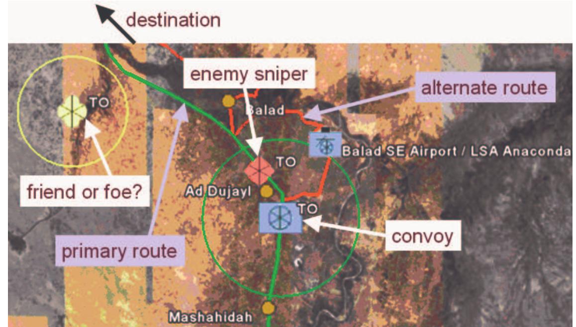 Convoy movement using theater, routes, regions of interest