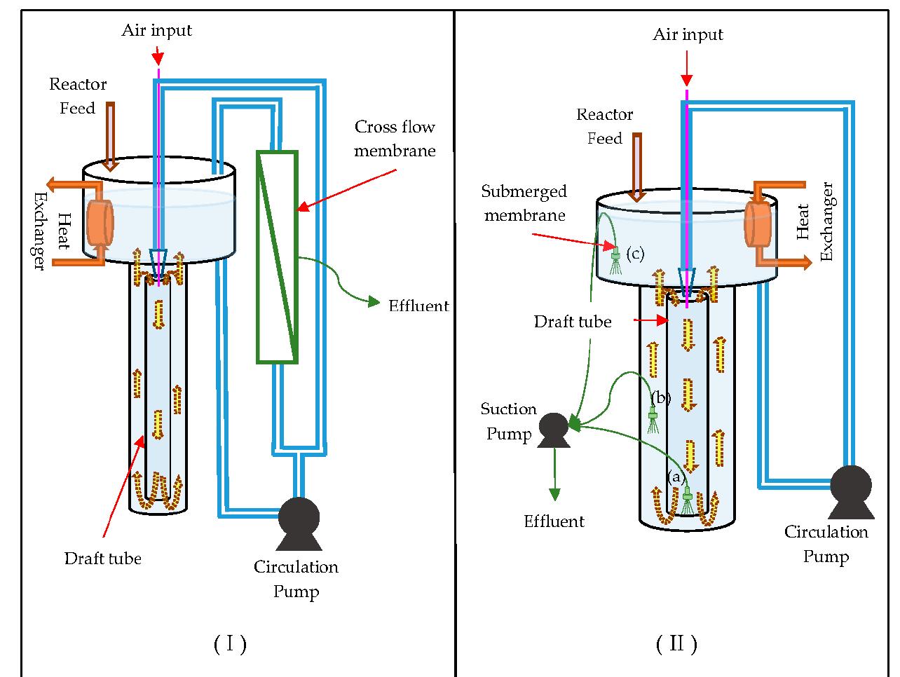 Schematics of (i) jumbr (jet loop membrane bioreactor), side