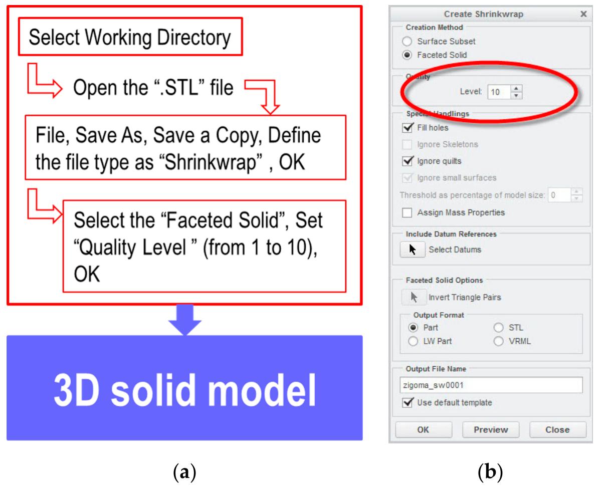 Steps for converting the stl files into 3d solid models