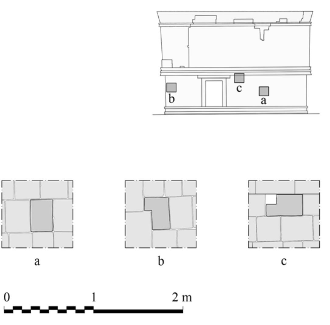 (a) typical wall facing stone; (b) modified wall facing
