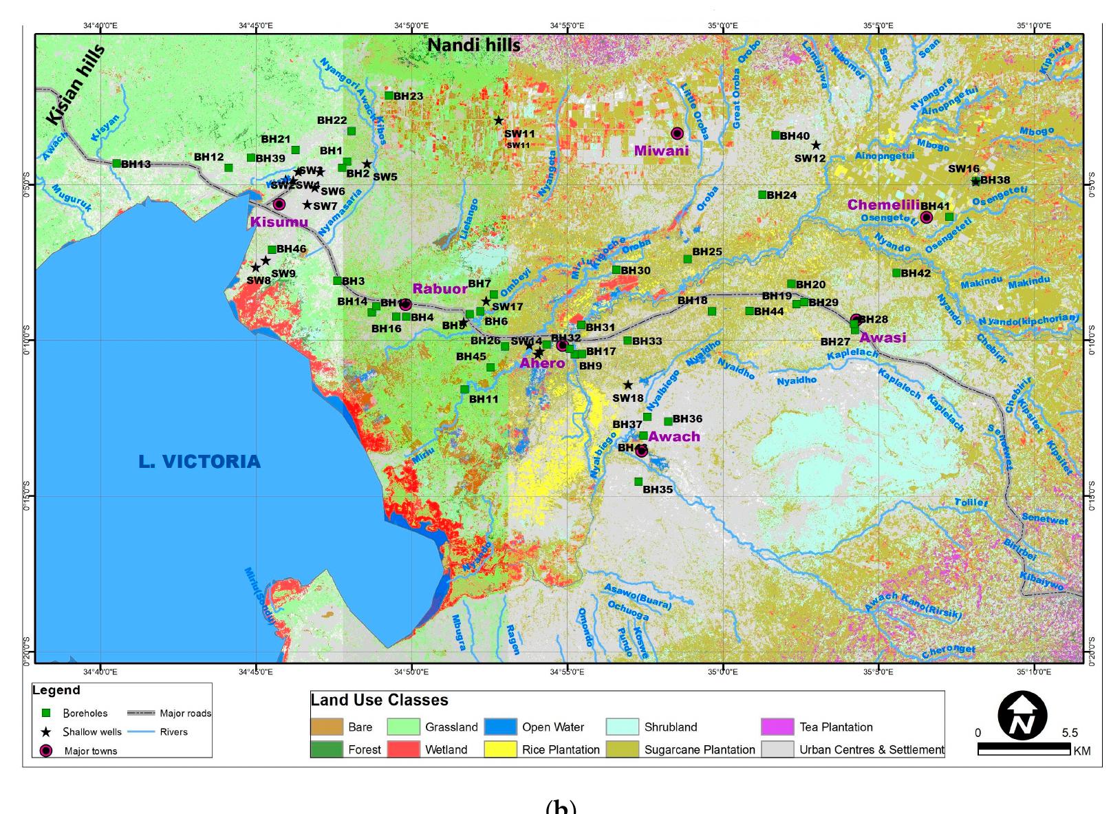 Study area map with an inset: location of the study area in