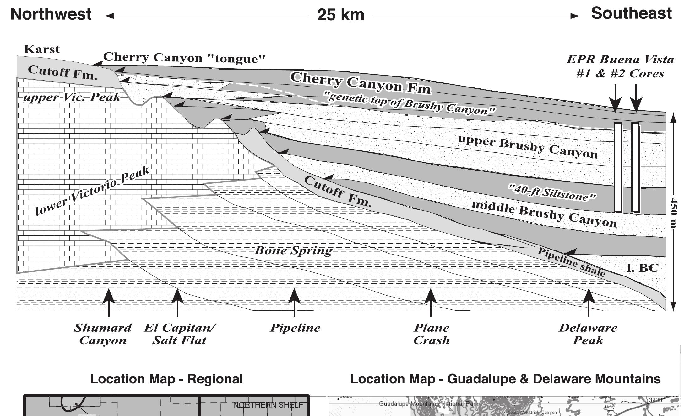 Fic. 12.—index map, paleogeographic map, and regional cross