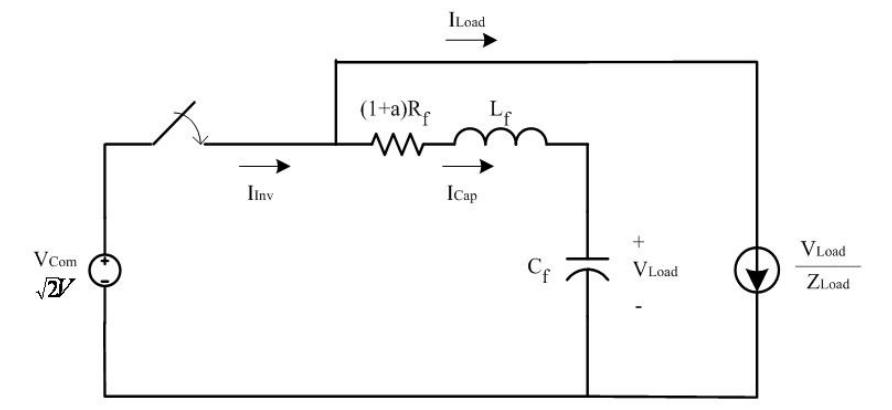 Simplified equivalent circuit of pwm inverter system with a
