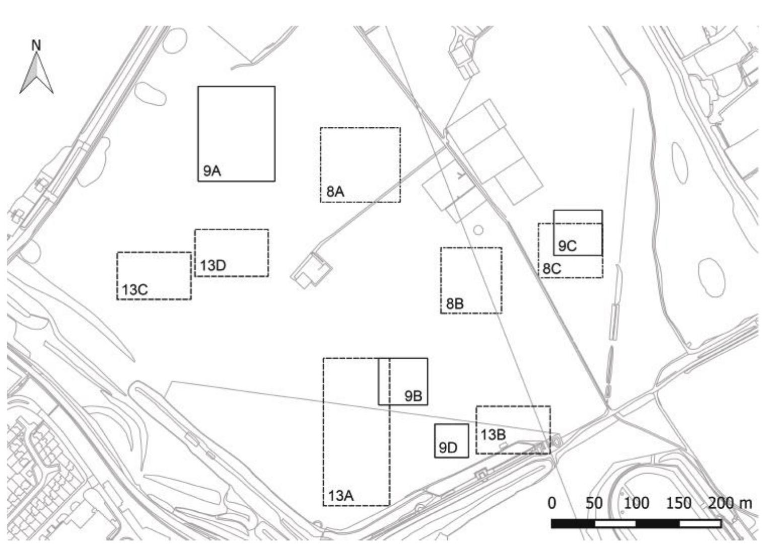 Location of details shown in figures 8, 9 and 13 (labels