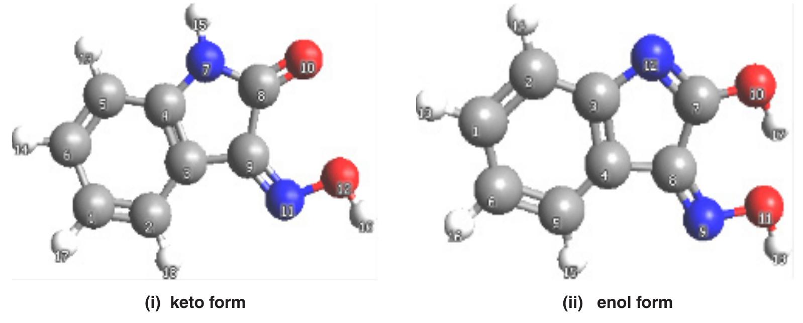 Structure of keto & enol forms of