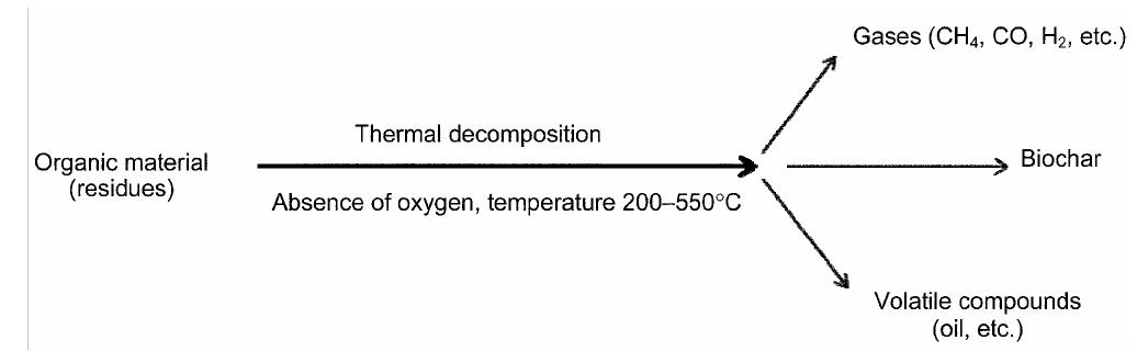 Schematic sketch of biochar production technique. a
