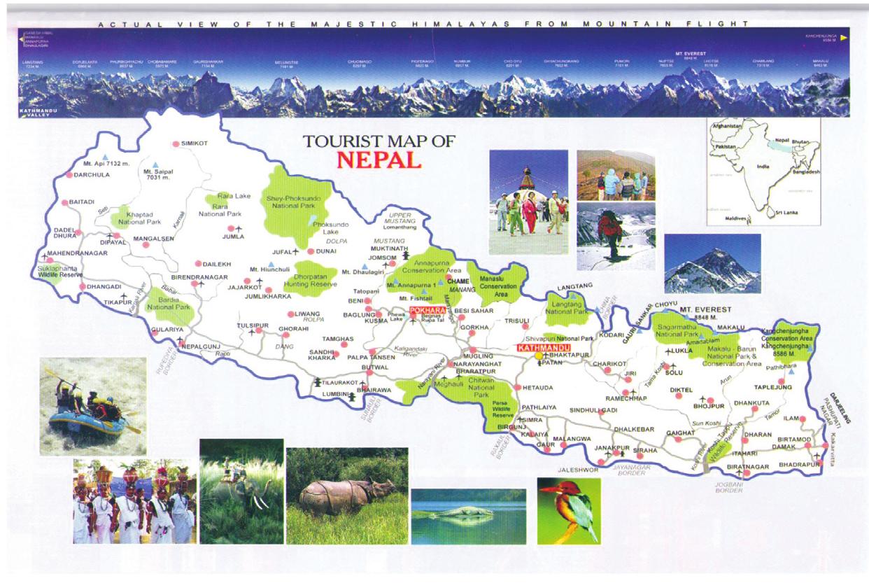Map 1.1 tourist map of nepal source: destination nepal
