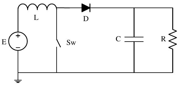 The circuit diagram of boost converter the first topology