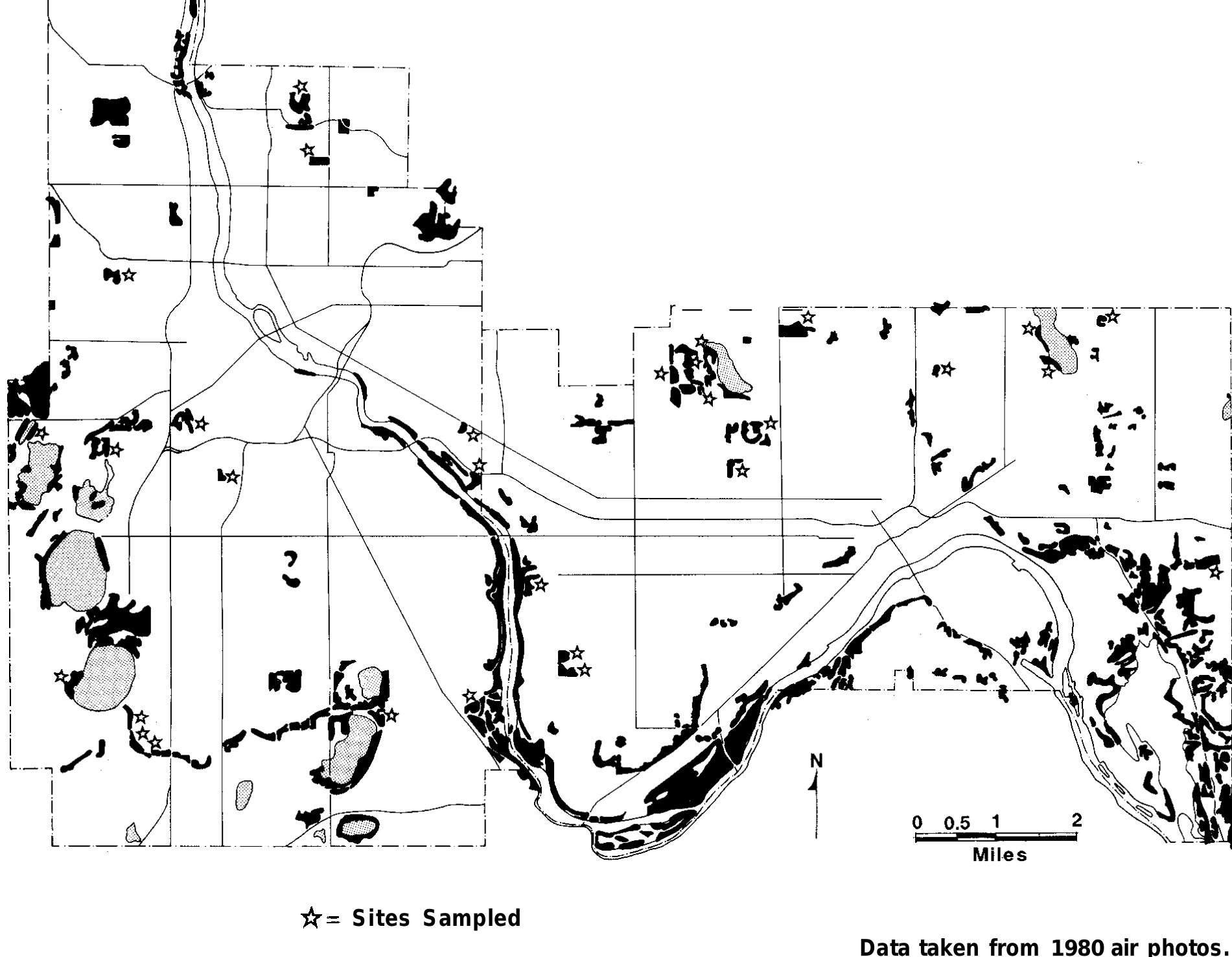 Map of upland and floodplain urban forest patches in