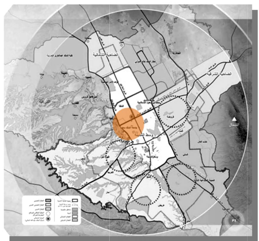 Riyadh strategic plan showing the new urban center