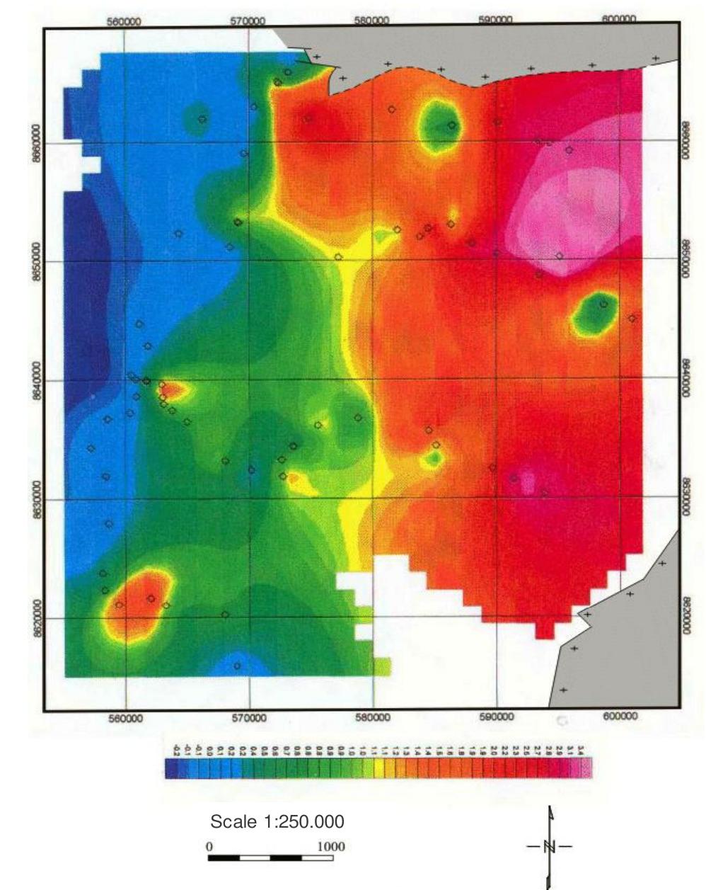 Isolith map of the interval 11-9a. fig. 16. isopach map of