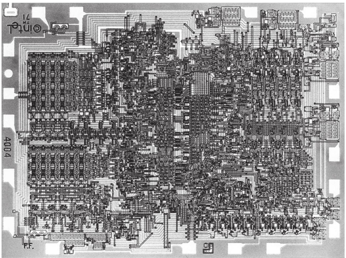 The intel 4004, the world’s first cpu-on-a-chip. this 4-b