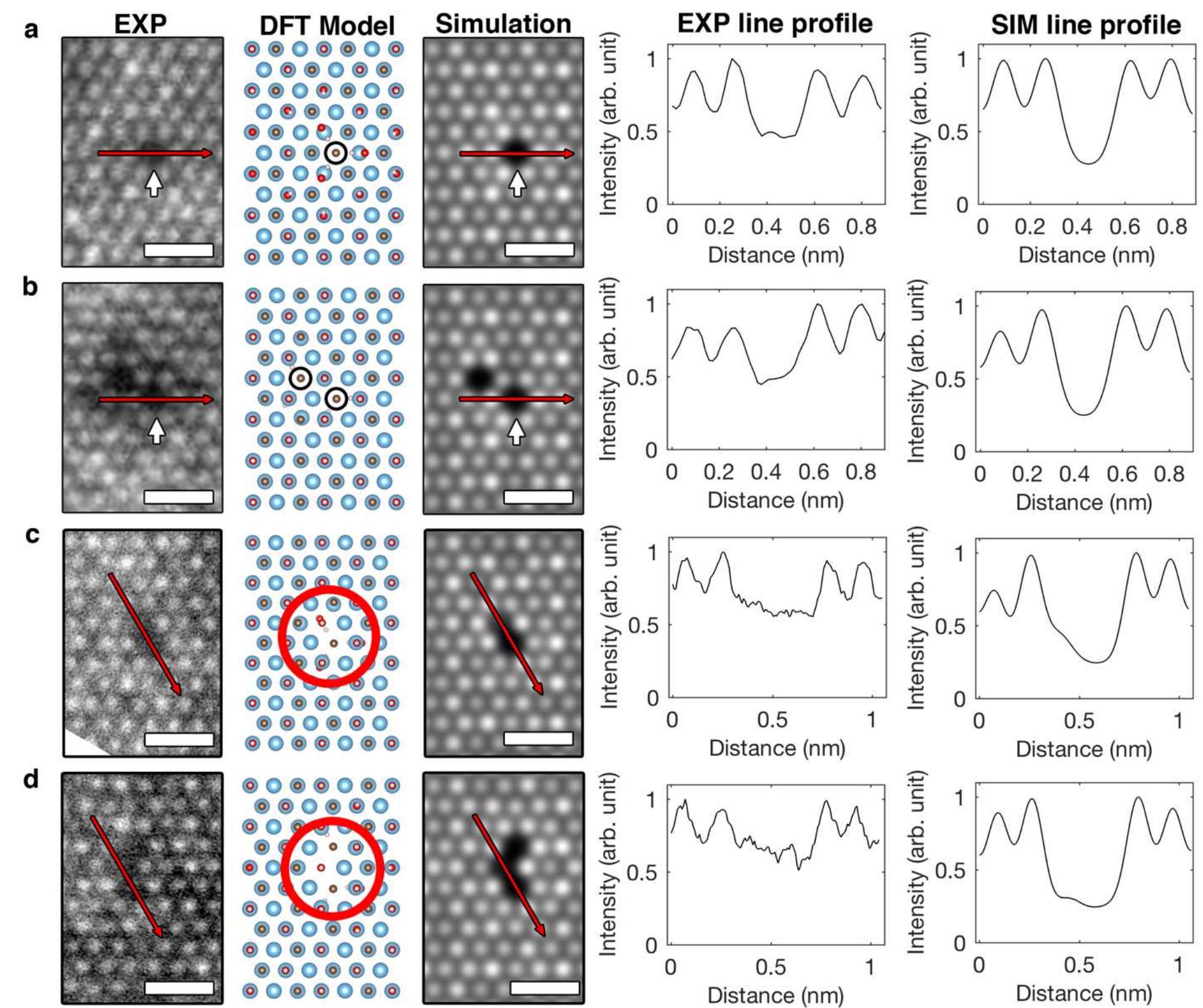 Figure 4 - Atomic Defects in Monolayer Titanium Carbide