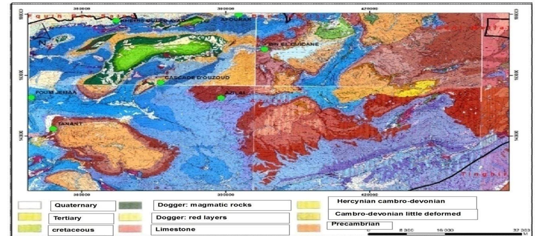 ‘igure 1. geological map of the azilal region including