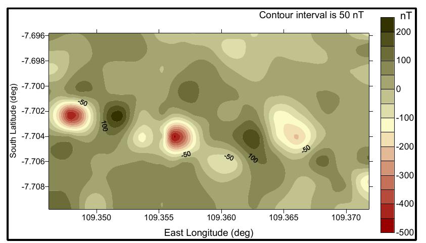 Obtained from upward continuation process at height of 2,250