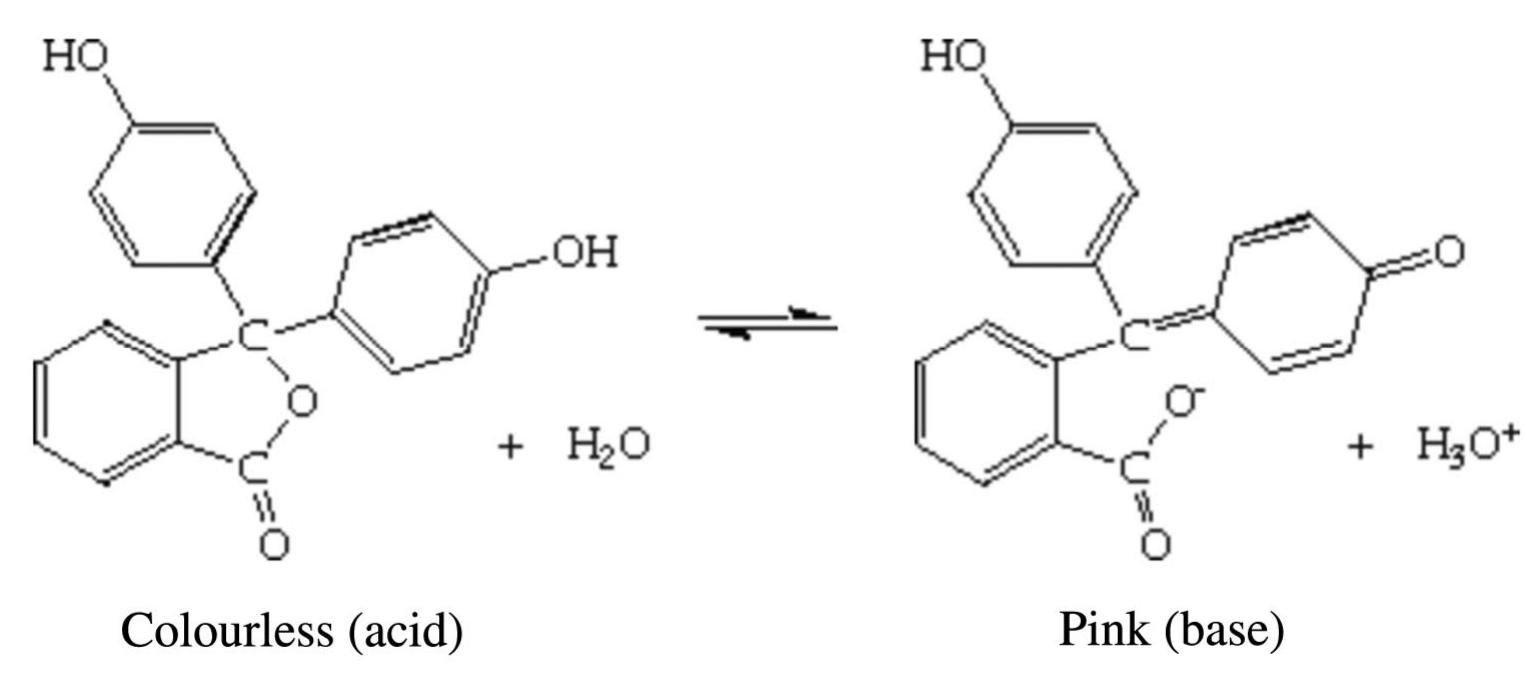 Structural rearrangement of phenolphthalein under ph