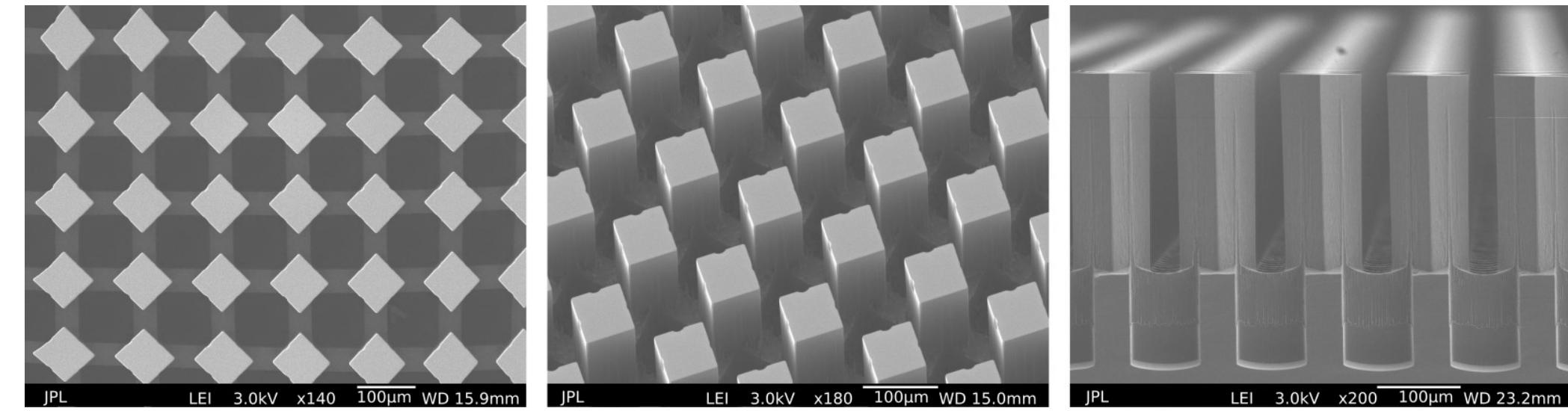 Sem images of two-layer ar structure. (left) top view.