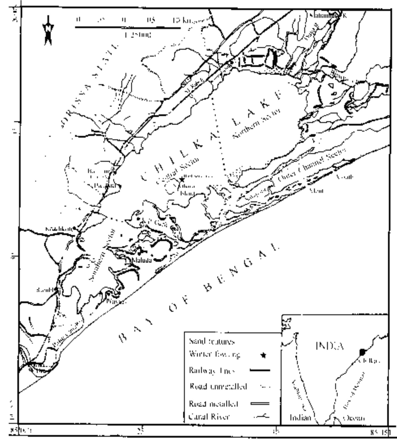 Map of chilika lake showing sampling station