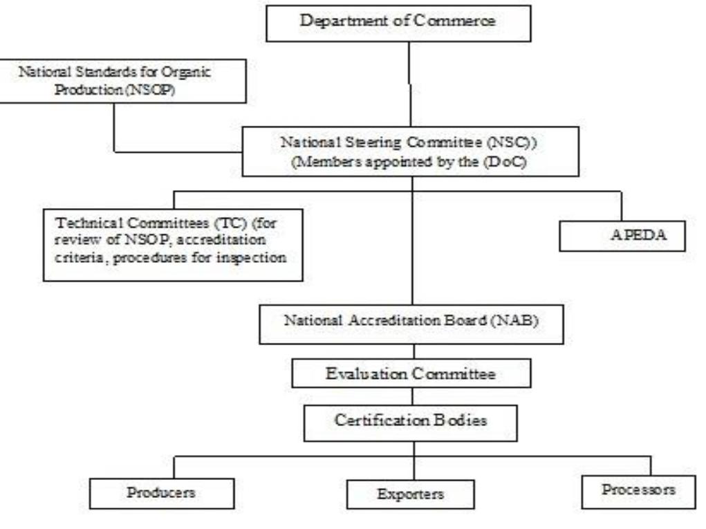 Operational structure of national programme for organic
