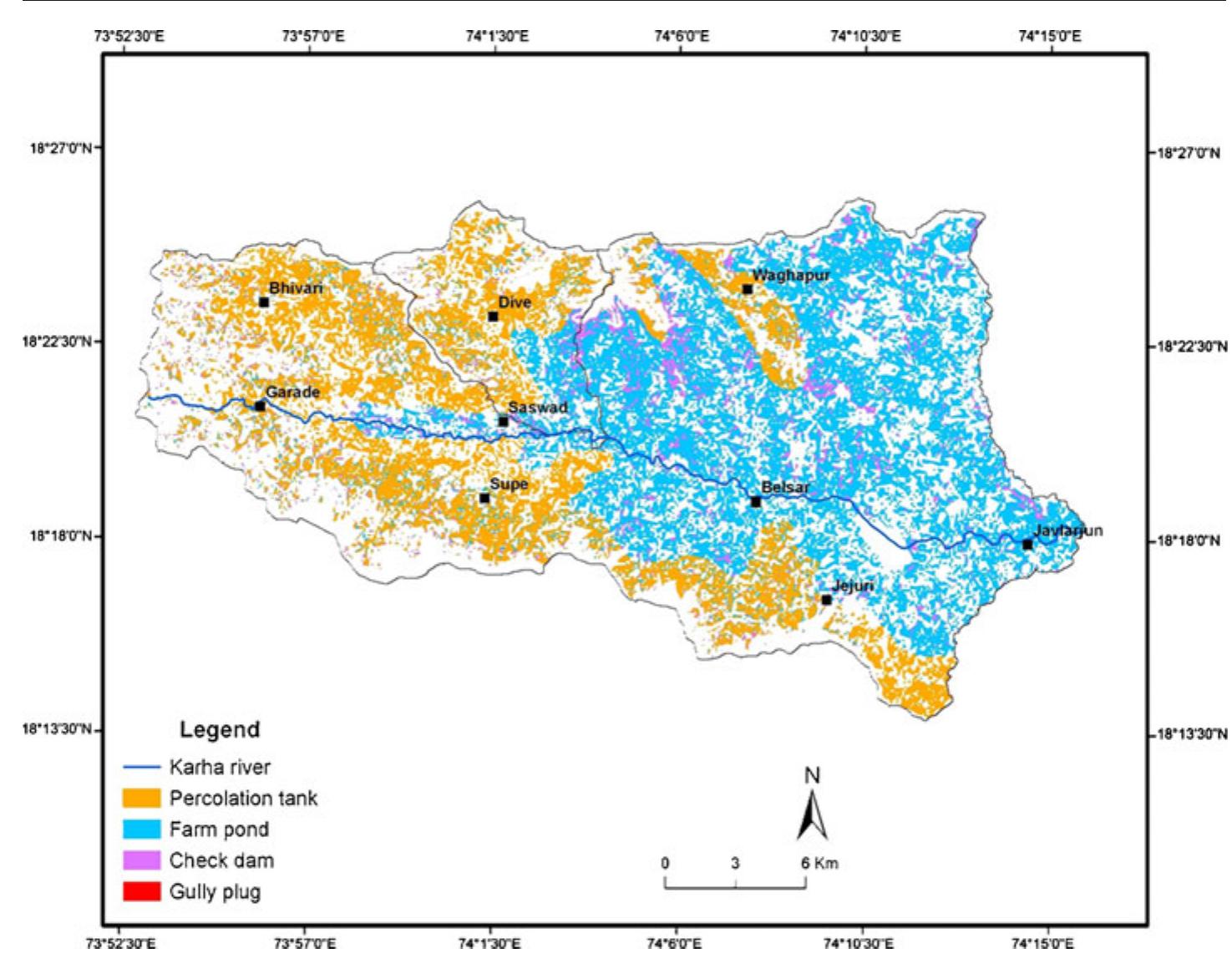 Potential rainwater harvesting site map of upper karha