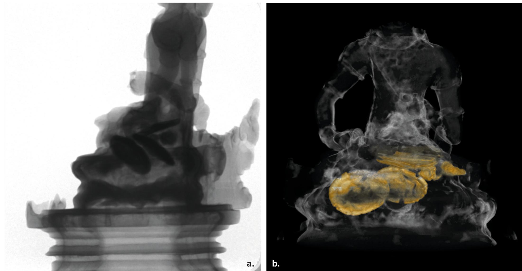 3. 47 — neutron radiograph (a.) and tomography (b.) of mg