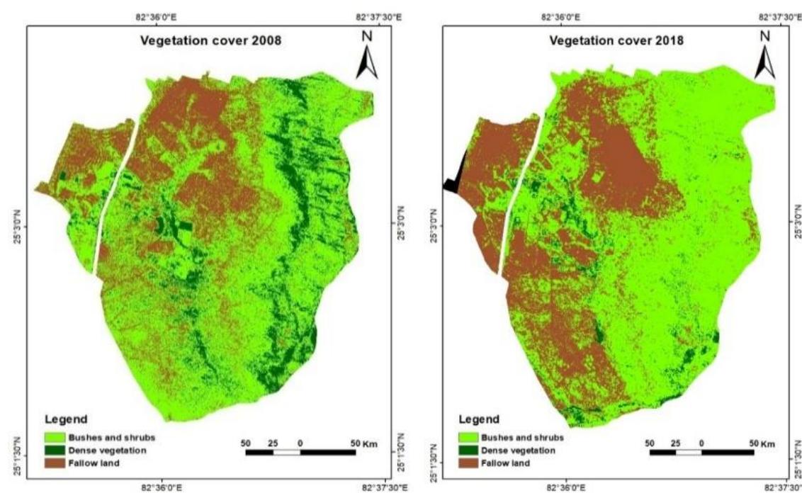 Vegetation cover map of rgsc campus, in the map using