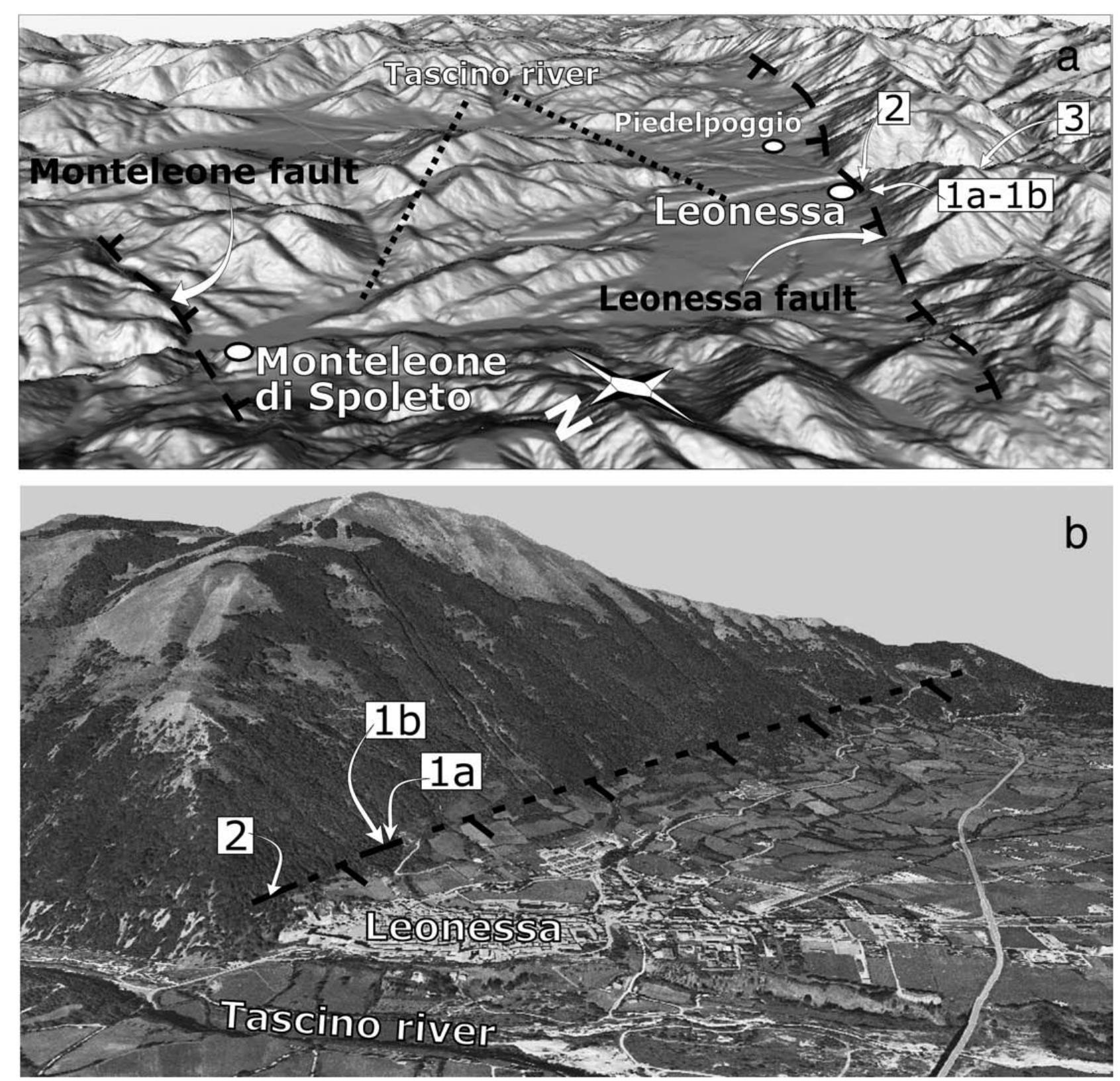 (a) reference map (digital elevation model) of the area