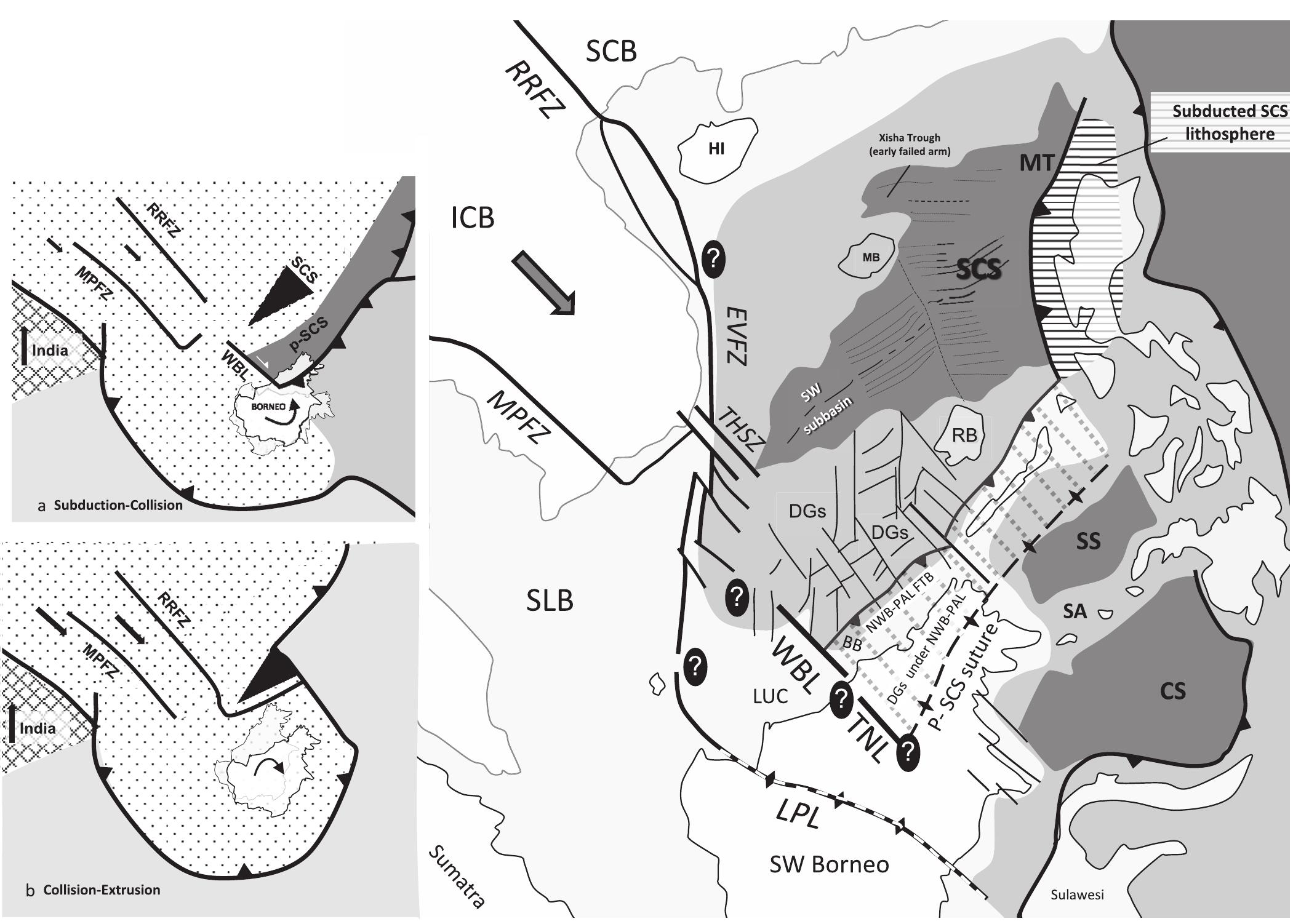 Regional tectonic and geological features. icb indochina