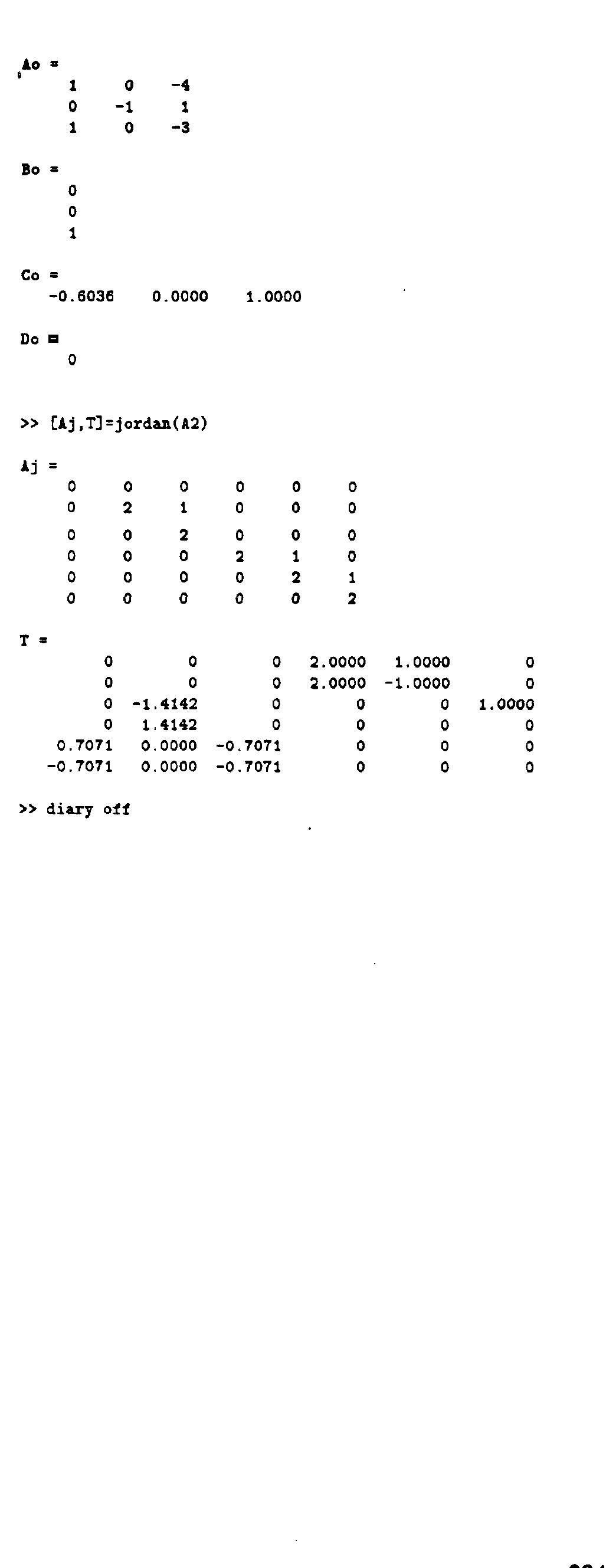 Table 1 - Linear systems toolbox: system analysis and